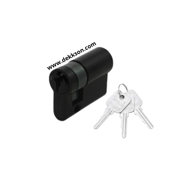 CYL HC DL 30 + 10 MM MATT BLACK | Dekkson | Door handle & closer, floor ...