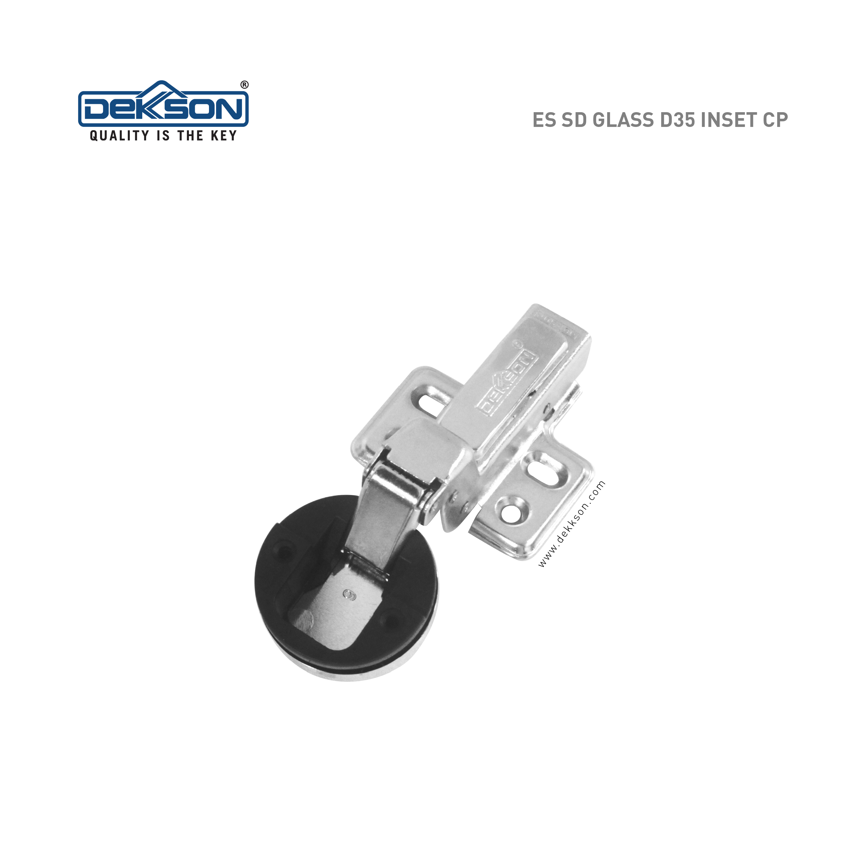 ES SD GLASS D35 INSET CP | Dekkson | Door handle & closer, floor hinges ...