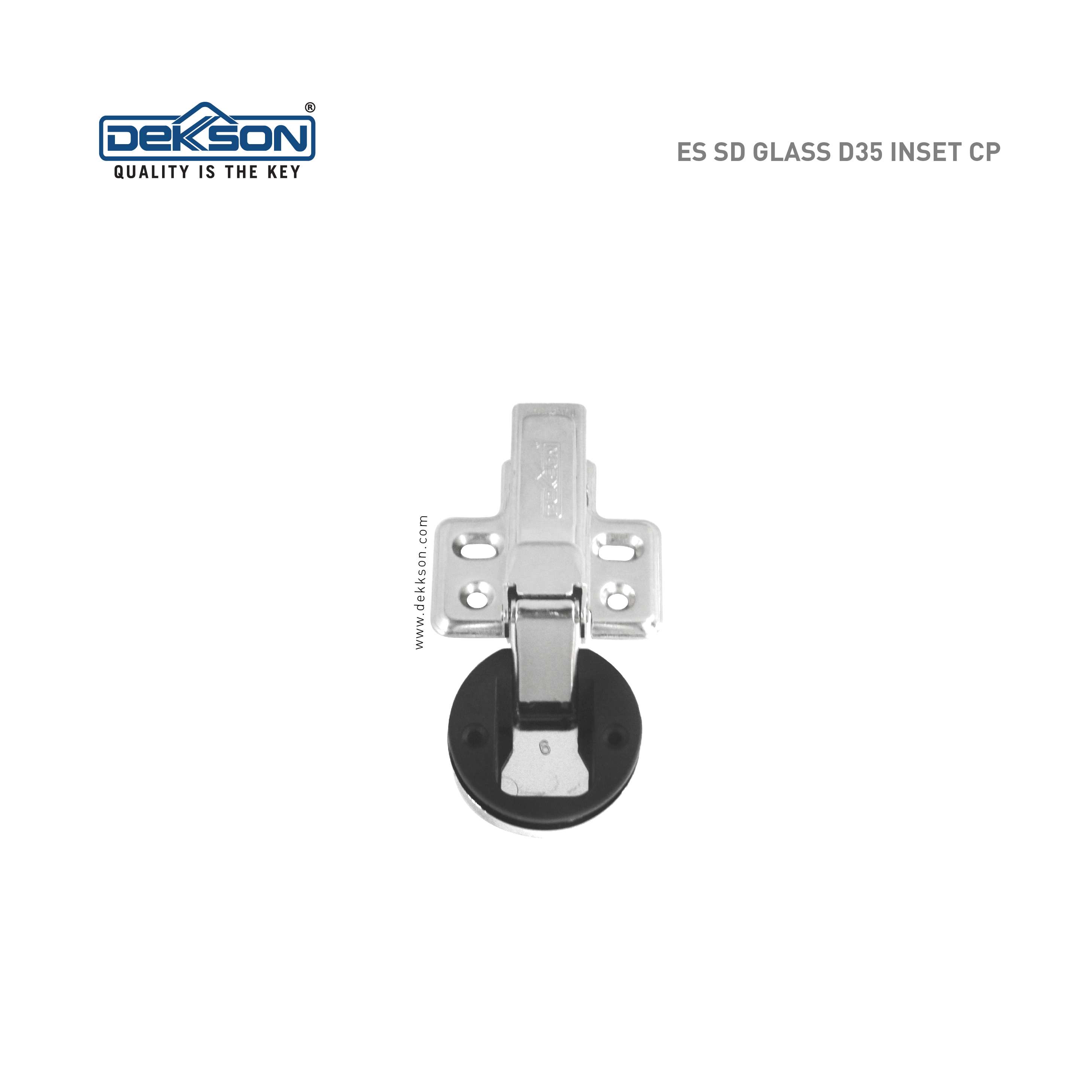 ES SD GLASS D35 INSET CP | Dekkson | Door handle & closer, floor hinges ...