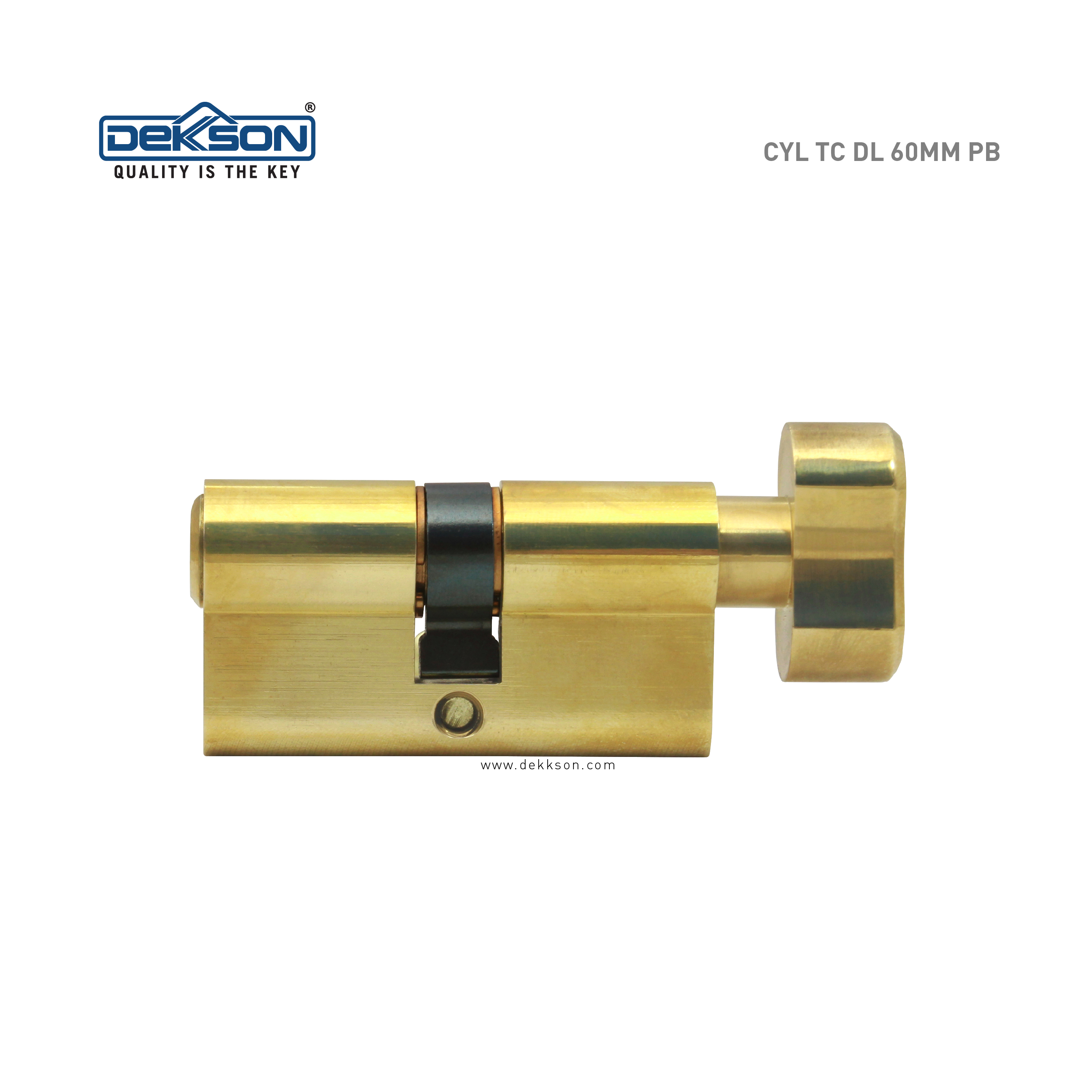Thumbturn Cylinder CYL TC DL 60MM PB | Dekkson | Door handle & closer ...