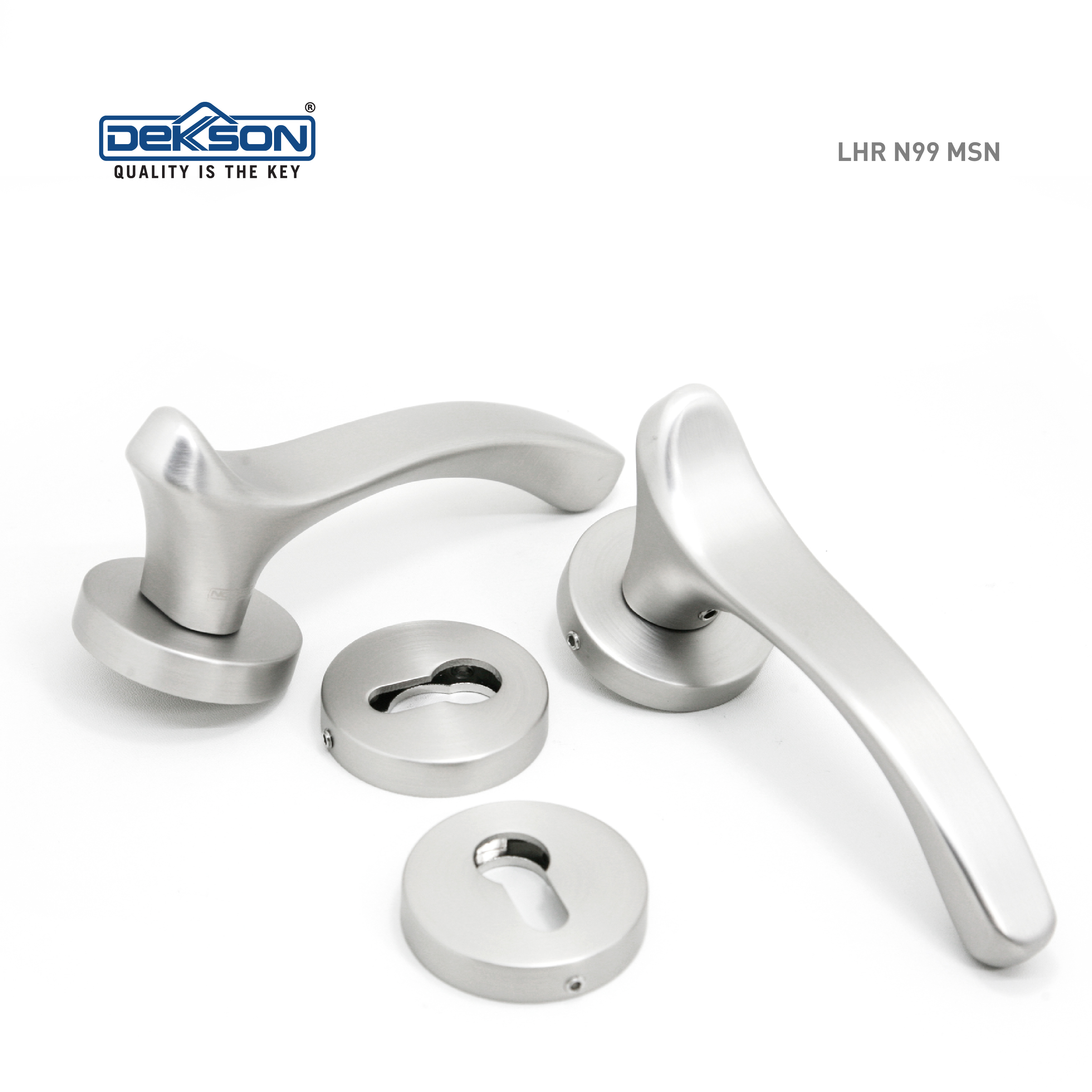 Lever Handle Roses LHR N99 MSN | Dekkson | Door handle & closer, floor ...