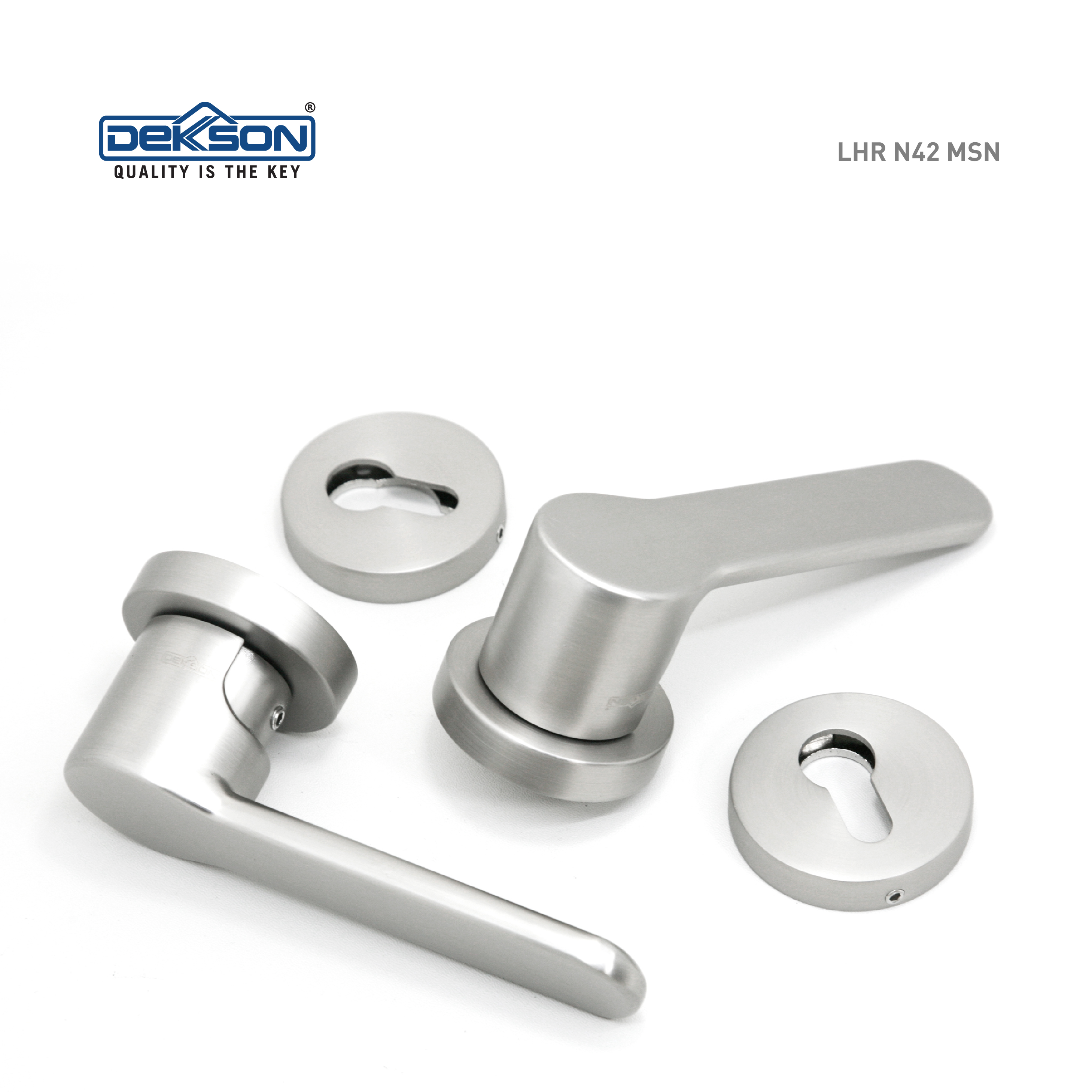 Lever Handle Roses LHR N42 MSN | Dekkson | Door handle & closer, floor ...