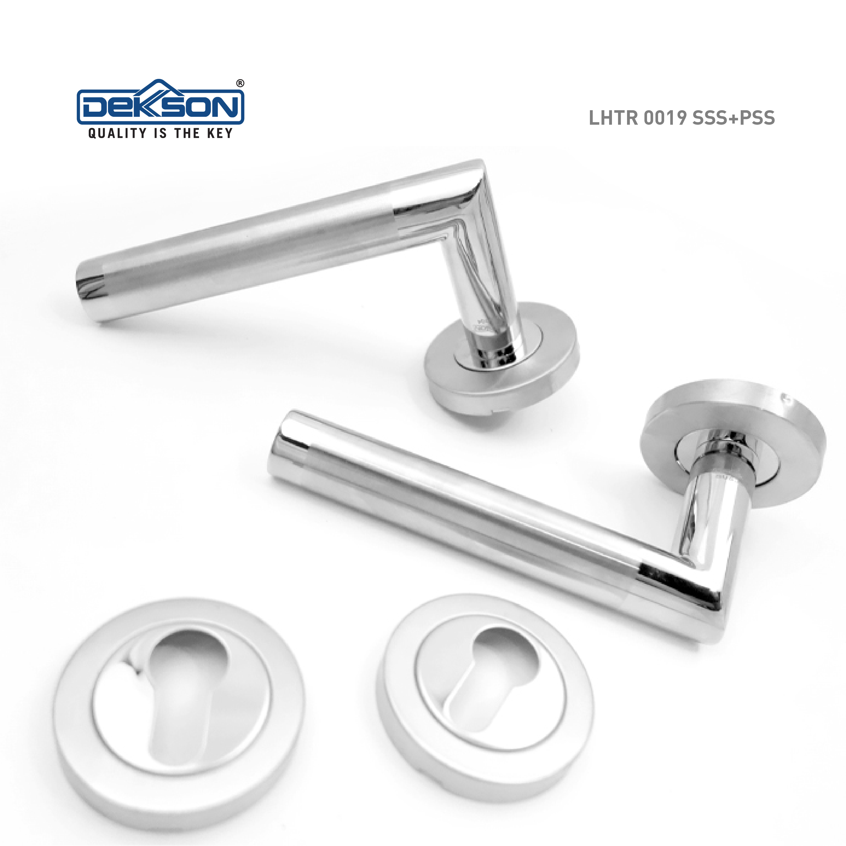 Lever Handle Tube Rose LHTR 0019 SSS+PSS | Dekkson | Door handle ...